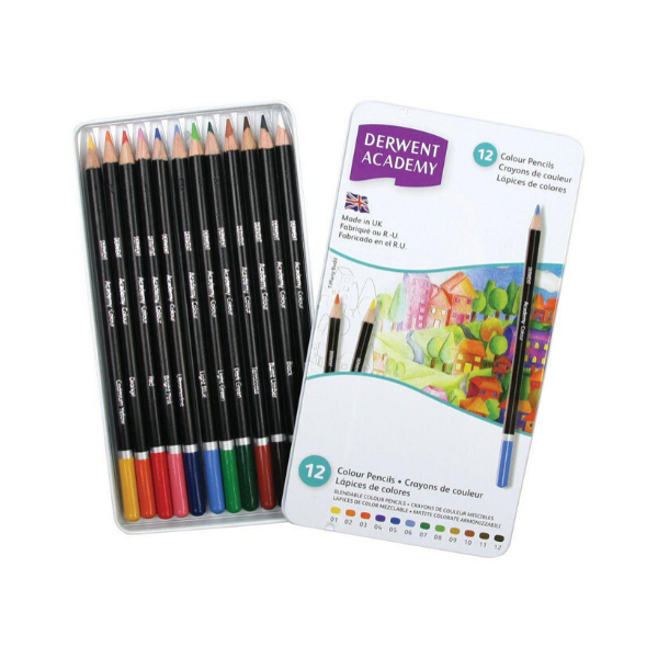 Derwent Academy Colour Pencils 12's – Artland