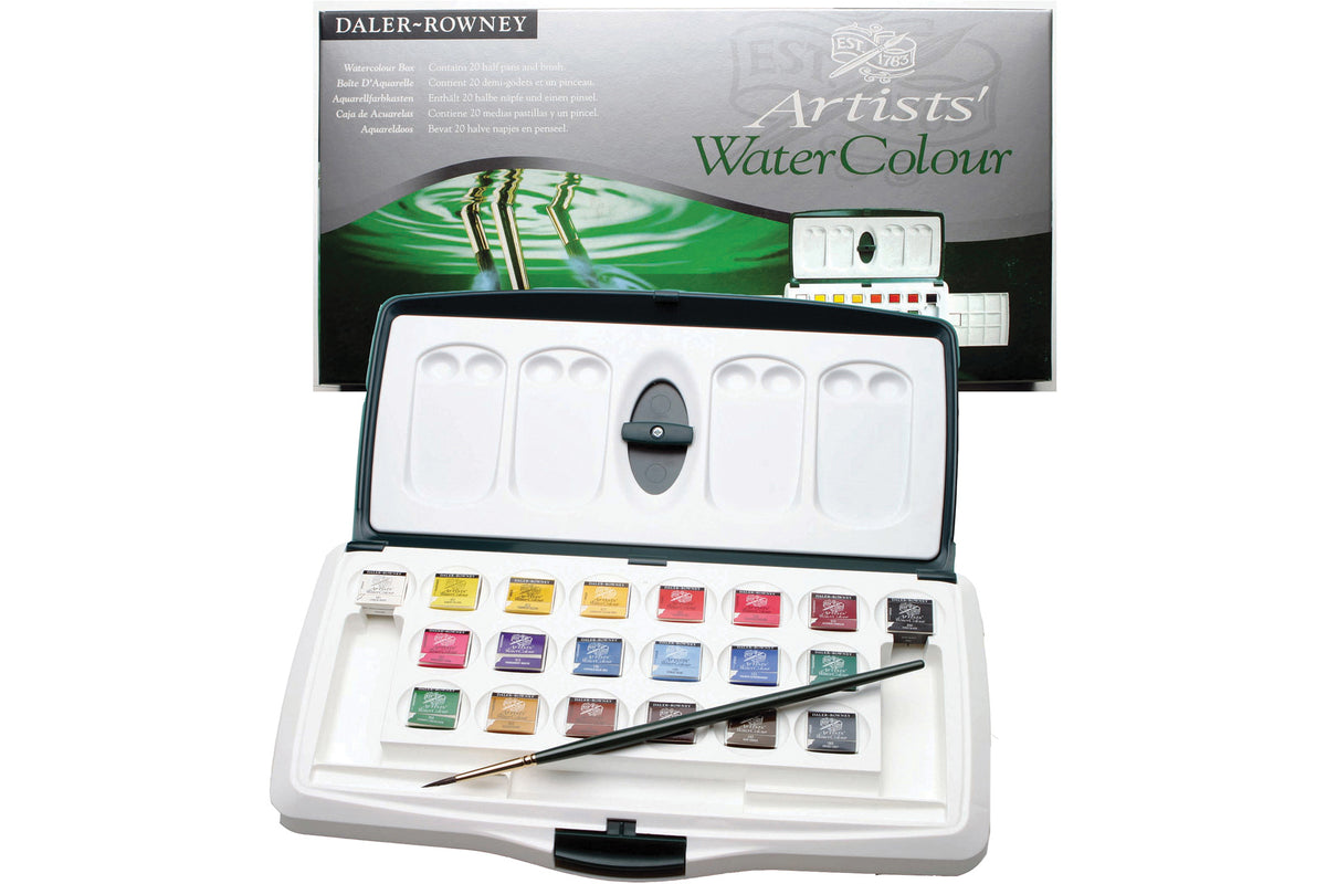 Daler Rowney Artist Watercolour Set 20 Half Pan – Artland